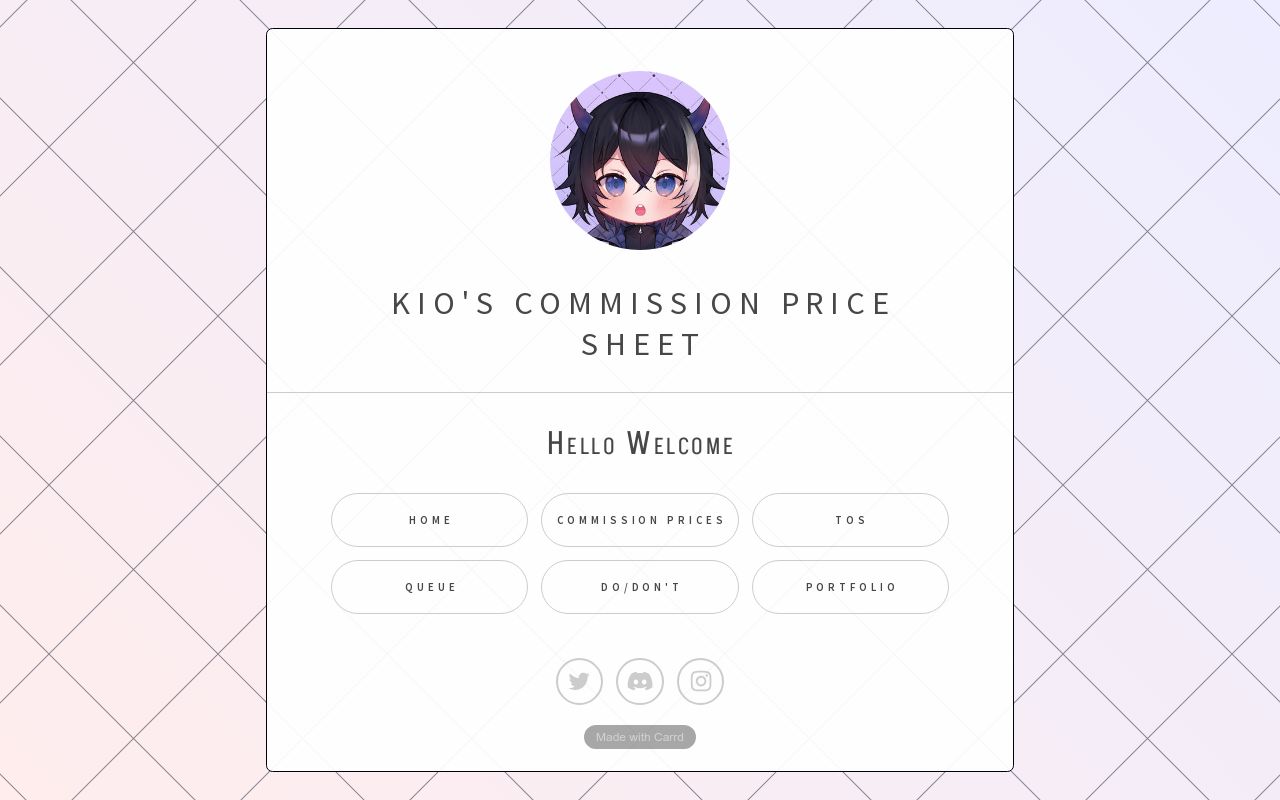 Kio's Commission Sheet